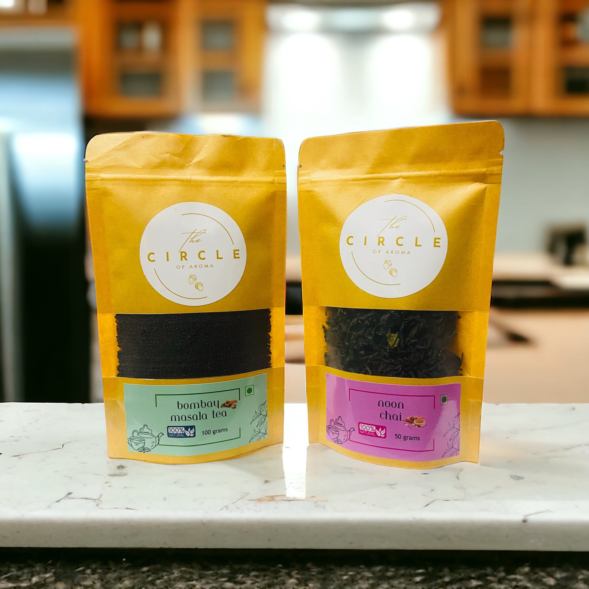 Combo of 2 Noon Chai(Pink tea) 50g( 25 Cups )and Bombay Masala100g( 50 ...