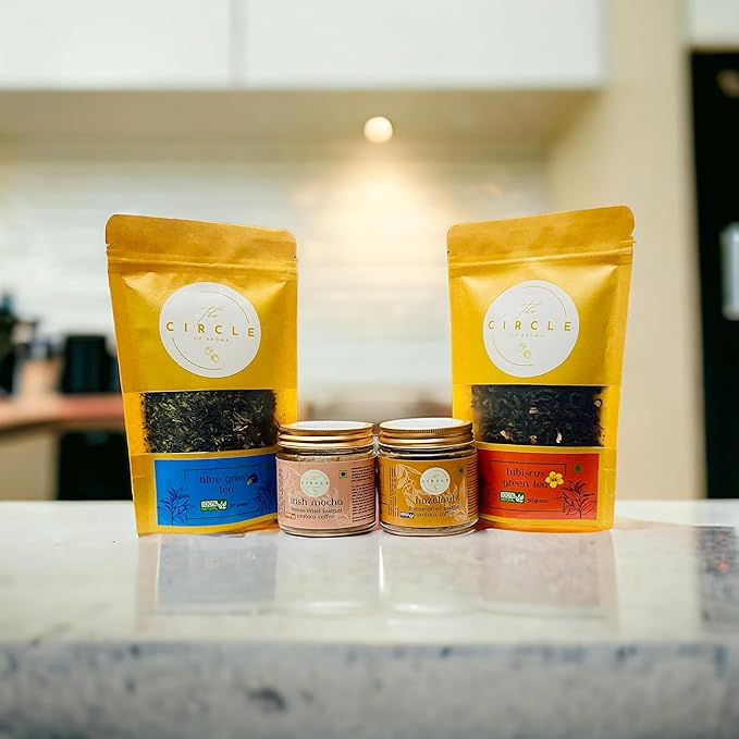 Combo of Freeze Dried Instant Coffee Powder & Green Tea Comes With 4 D ...